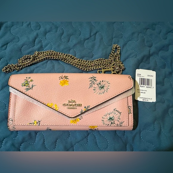 Coach | Bags | Coach Slim Envelope Wallet With Chain Dandelion Floral ...